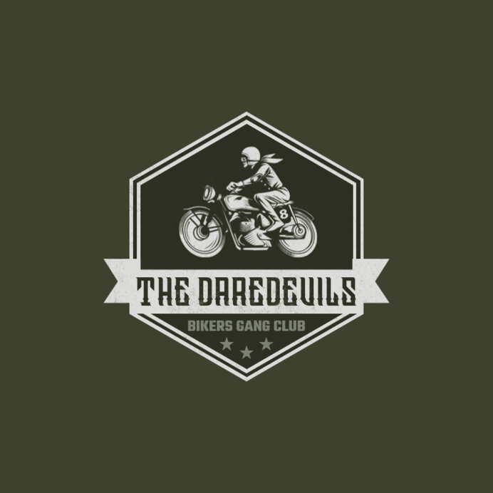 Placeit - Motorcycle Club Logo Maker Featuring a Retro Illustration