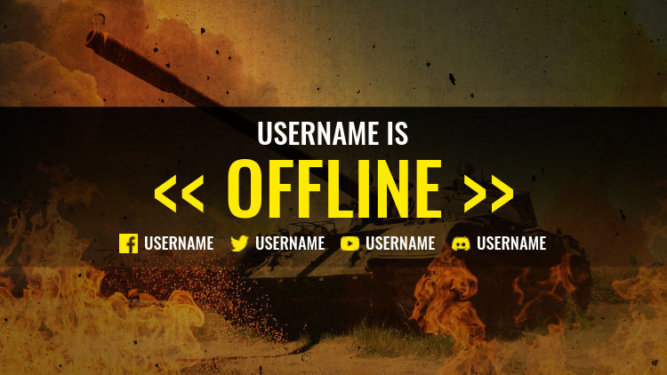 Placeit - Twitch Offline Banner Maker Featuring Cool Panzer Graphics
