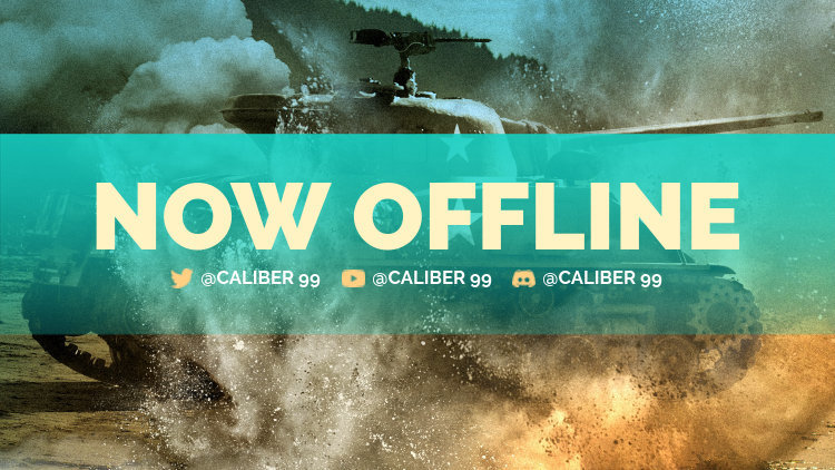 Placeit - War-Themed Twitch Offline Banner Maker Featuring a Tank in Action