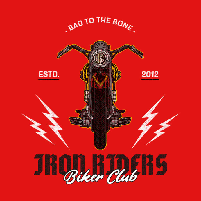 Placeit - Rad Logo Maker for Biker Clubs Featuring Thunder Graphics