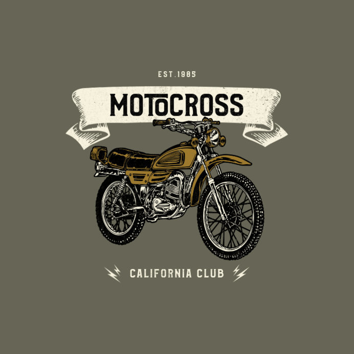 Placeit - Biker Club Logo Maker Featuring Classic Motocross Bikes