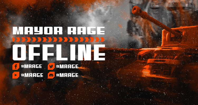 Placeit - Warfare-Themed Twitch Banner Maker with a Tank Graphic