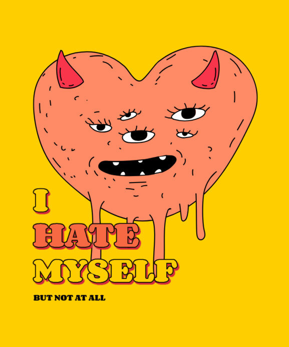 Placeit - T-Shirt Design Template with Crazy Distorted Cartoon Characters