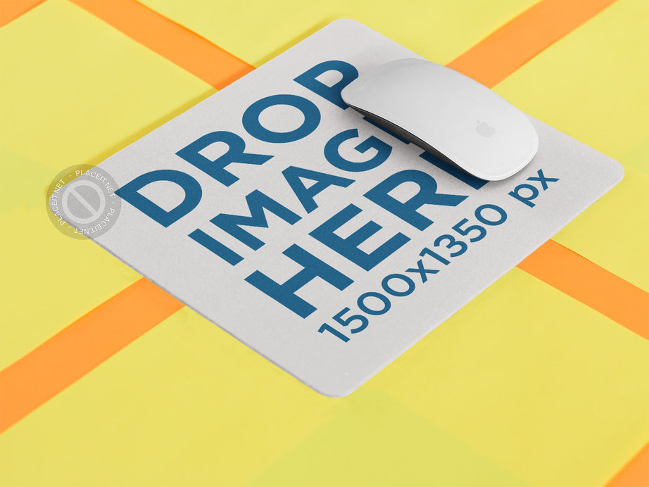 Placeit - Mousepad Template With Wireless Mouse on it Lying on a ...