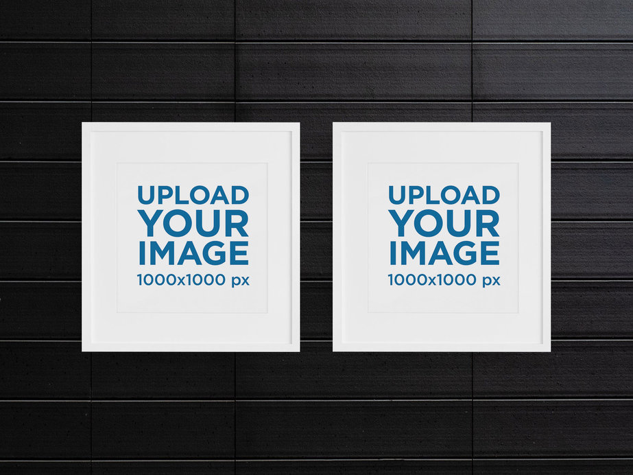 Placeit - Mockup of Two Square Art Prints with an Elegant Frame