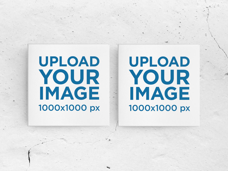 Placeit - Mockup Featuring Two Square Art Prints and a Customizable ...