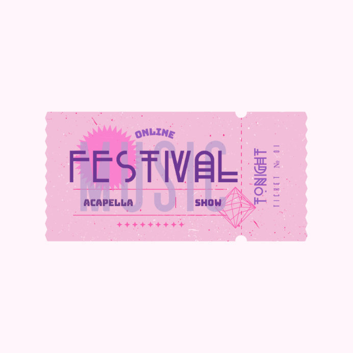 Placeit - Pop Music Festival Logo Template Featuring a Carnival Ticket ...