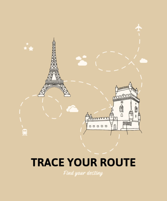 Placeit - T-Shirt Design Template with Graphics of World Landmarks