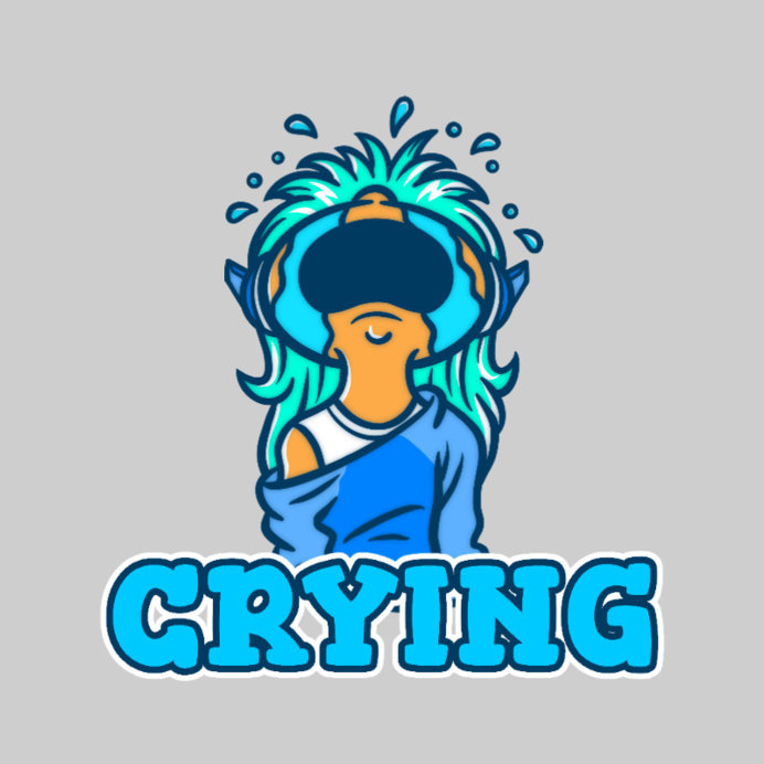 Placeit - Twitch Emote Logo Maker Featuring a Female Character Crying