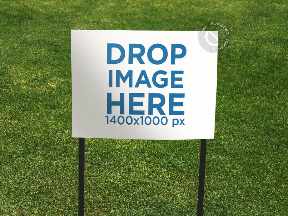Placeit - Real Estate Lawn Sign Mockup Against the Grass