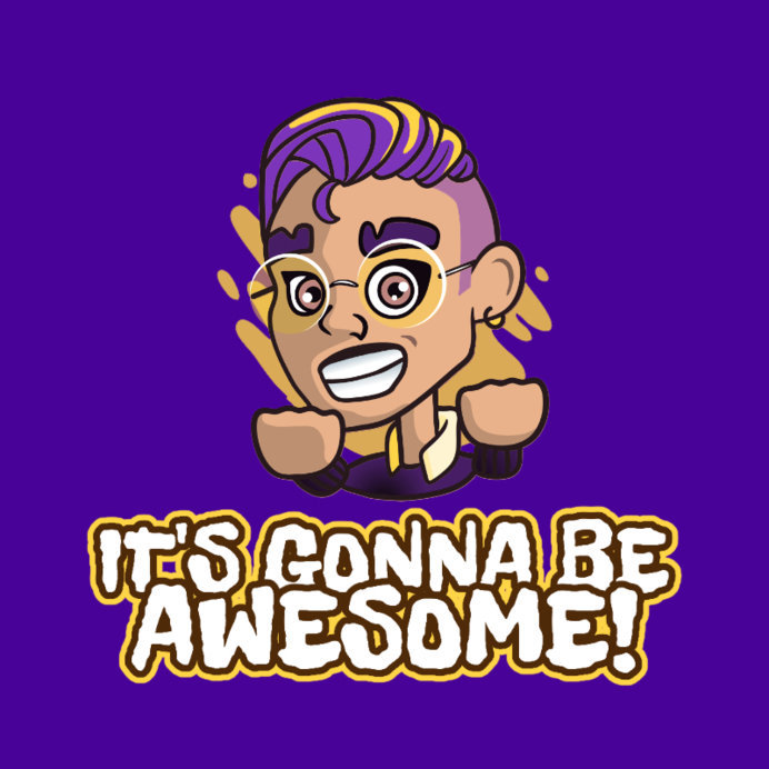 Placeit - Twitch Emote Logo Creator with an Illustrated Non-Binary Cartoon