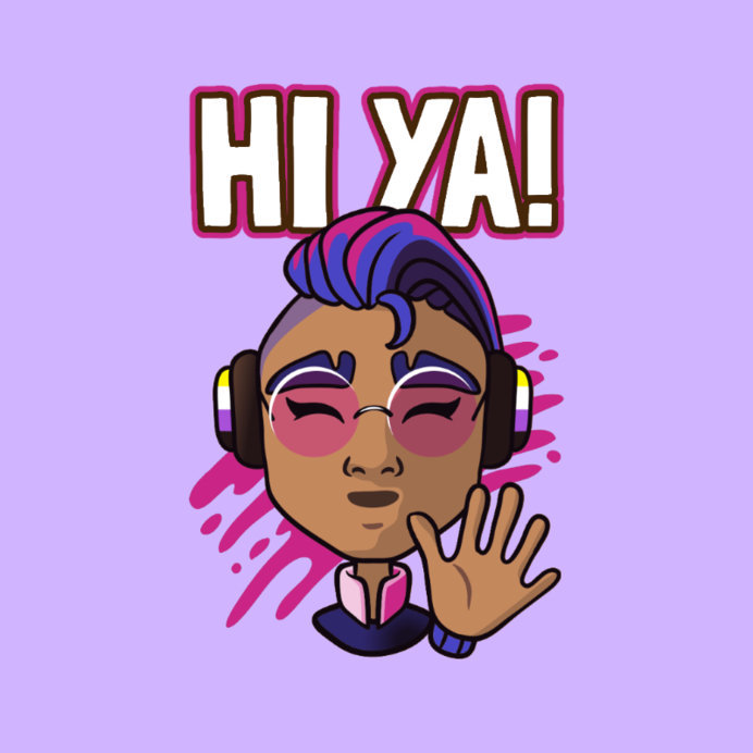 Placeit - Twitch Emote Logo Maker with an Inclusive Non-Binary Character
