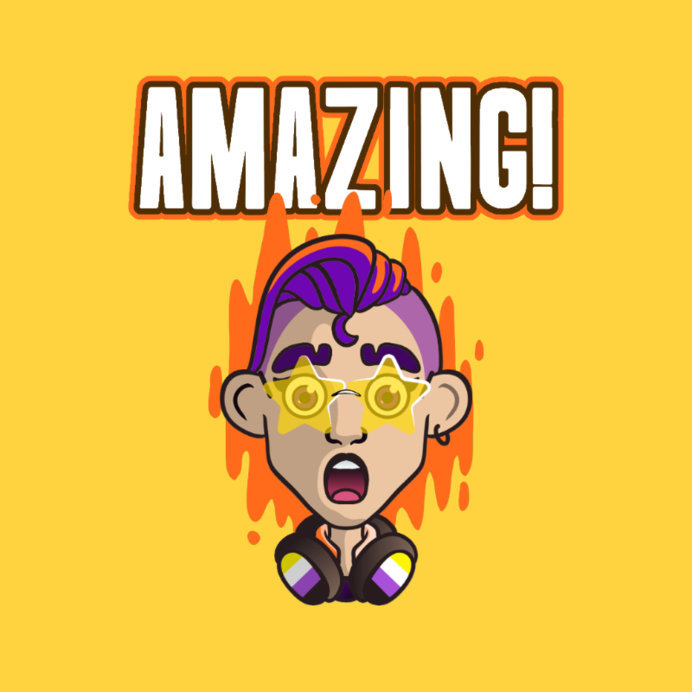 Placeit - Twitch Emote Logo Template Featuring a Non-Binary Character ...