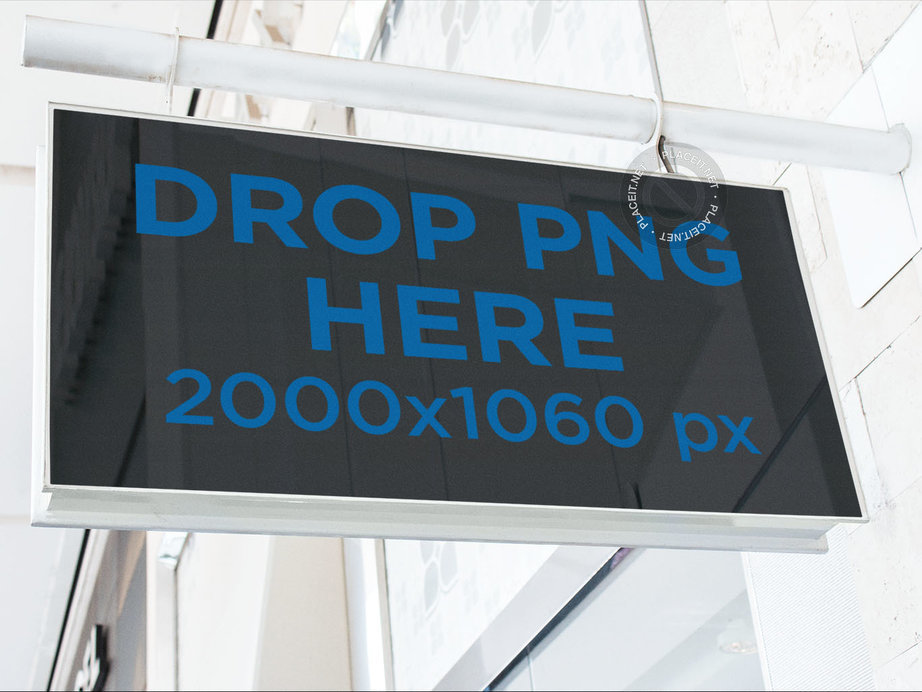 Placeit - Horizontal Sign Template Outside a Store