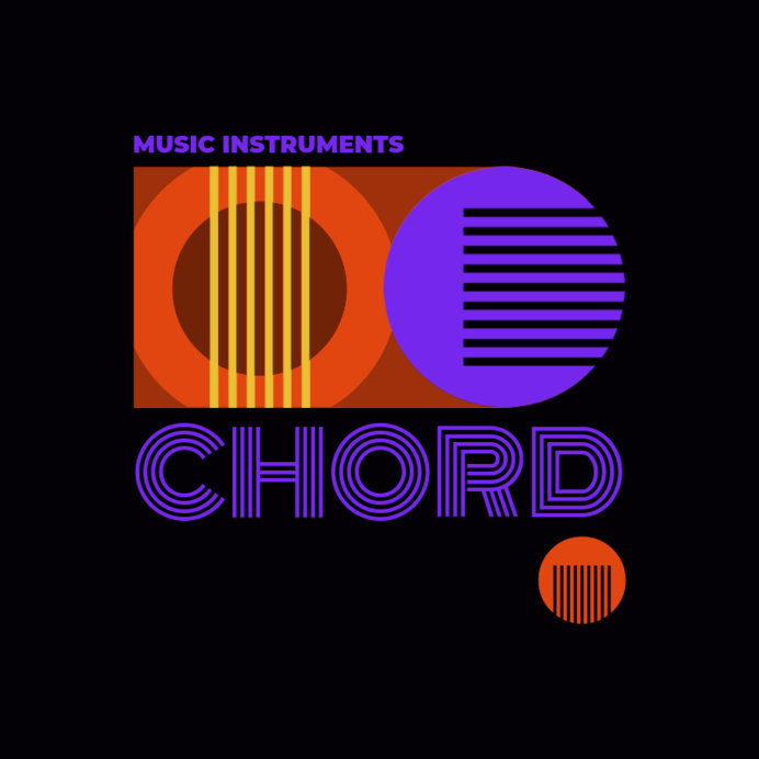 Placeit - Music Instruments Store Logo Maker with Abstract Guitar Icons