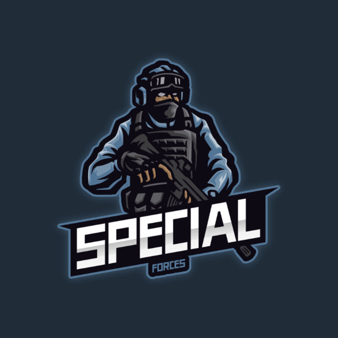 Placeit - Military-Themed Gaming Logo Maker Featuring a Shooter Character