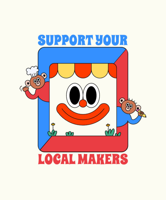 Placeit - Illustrated T-Shirt Design Creator for a Local Community Support