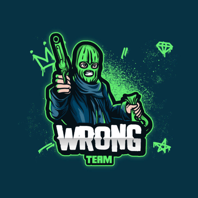 Placeit - Gaming Team Logo Creator with an Armed Criminal Graphic