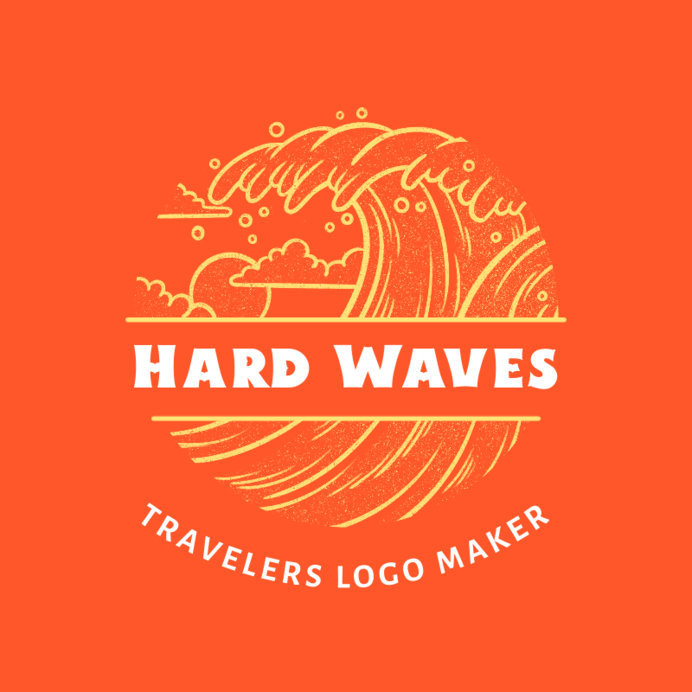 Placeit - Logo Template for a Surfing Travel Agency with a Wave Graphic