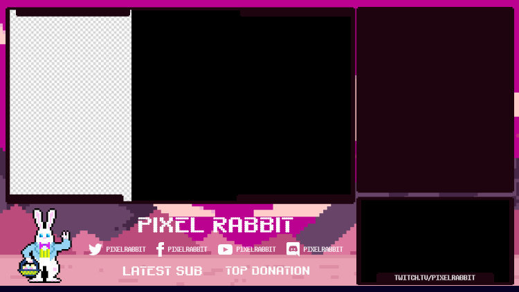 Placeit - OBS Stream Overlay Generator Featuring an 8-Bit Rabbit ...