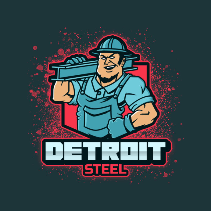 Placeit - Logo Template Featuring an Illustration of a Steel Worker