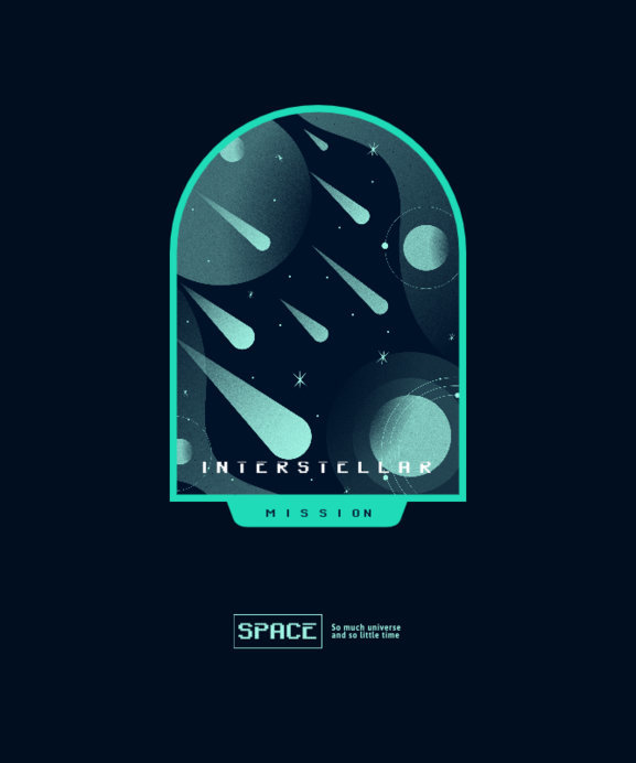 Placeit - Space-Themed T-Shirt Design Maker Featuring a Meteorite Shower