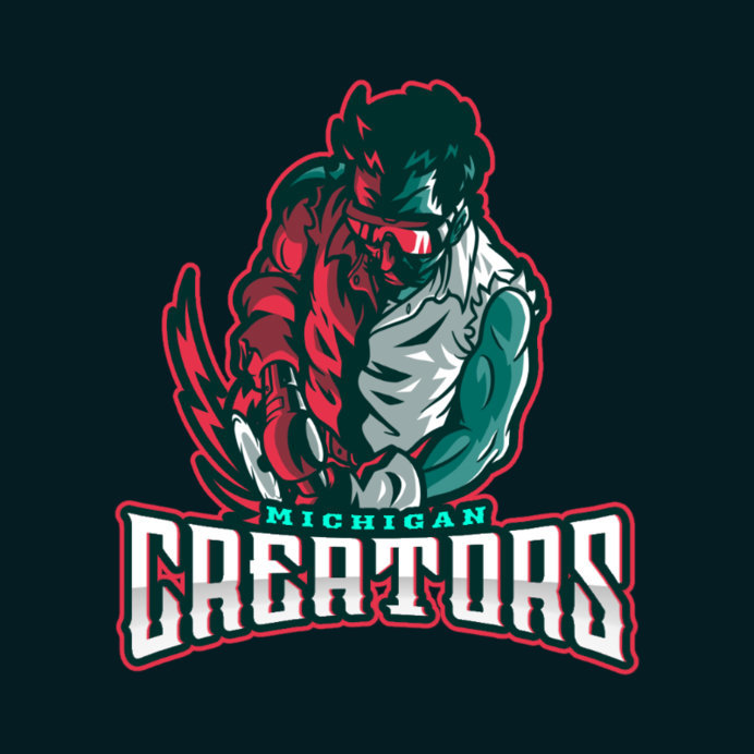 Placeit - Logo Template for Gamers Featuring a Man Using a Power Tool