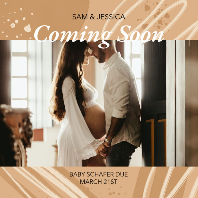 Placeit - Facebook Post Template for a Pregnancy Reveal Announcement