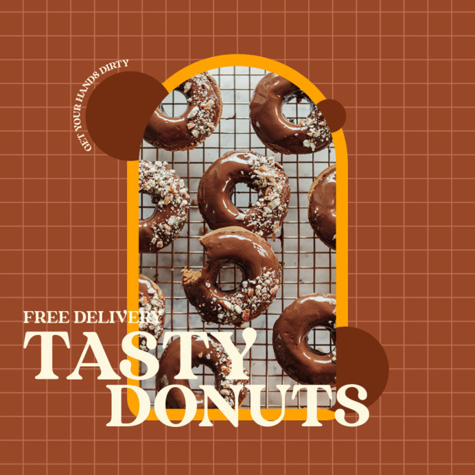 Placeit - Donut-Themed Instagram Post Maker Promoting a Food Delivery ...