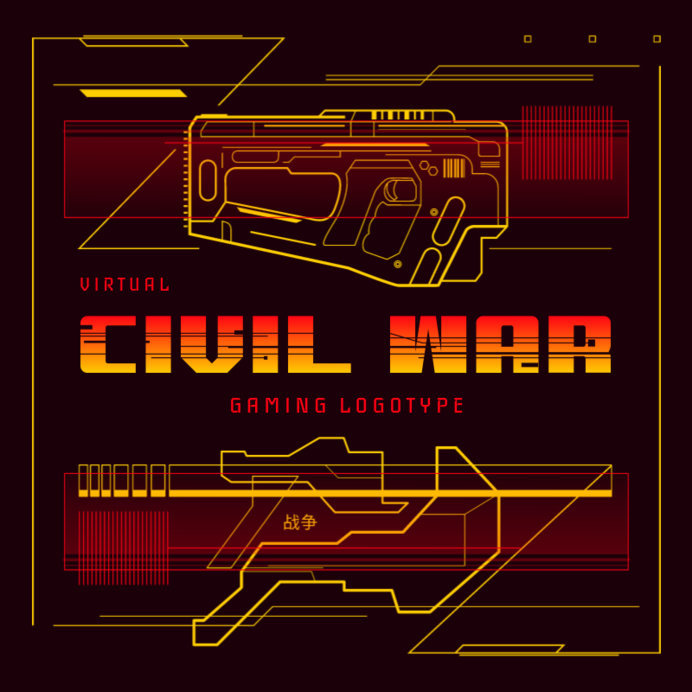 Placeit - Gaming Logo Creator Featuring a Futuristic Weapon Blueprint