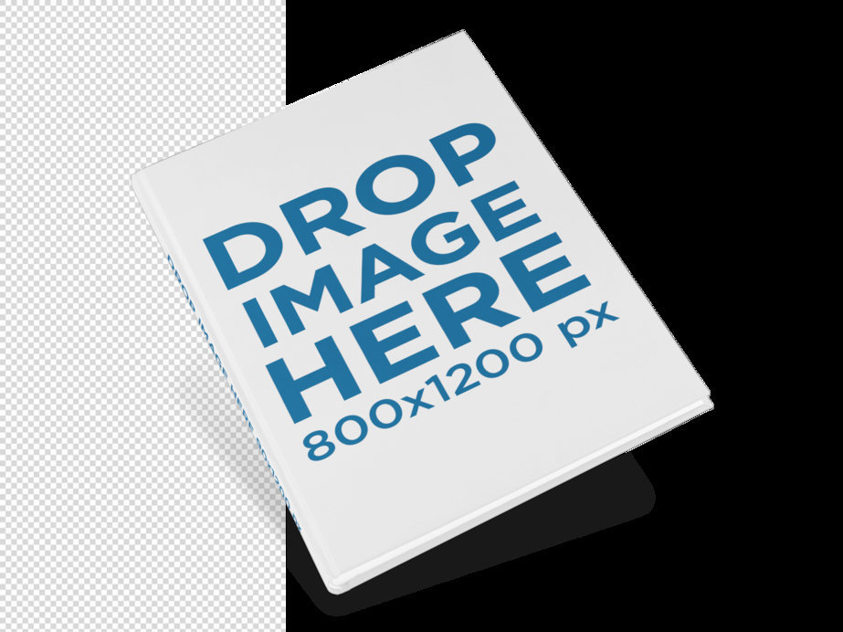 Placeit - Floating Hard Cover Book Mockup Over a Transparent Surface