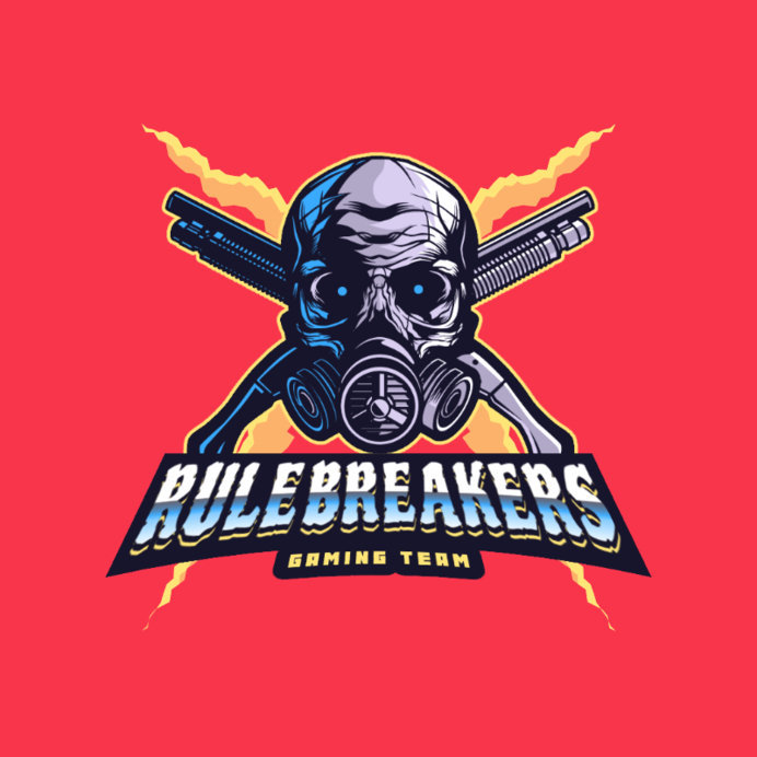 Placeit - Gaming Logo Maker Featuring Shotguns and a Skull with a Gasmask