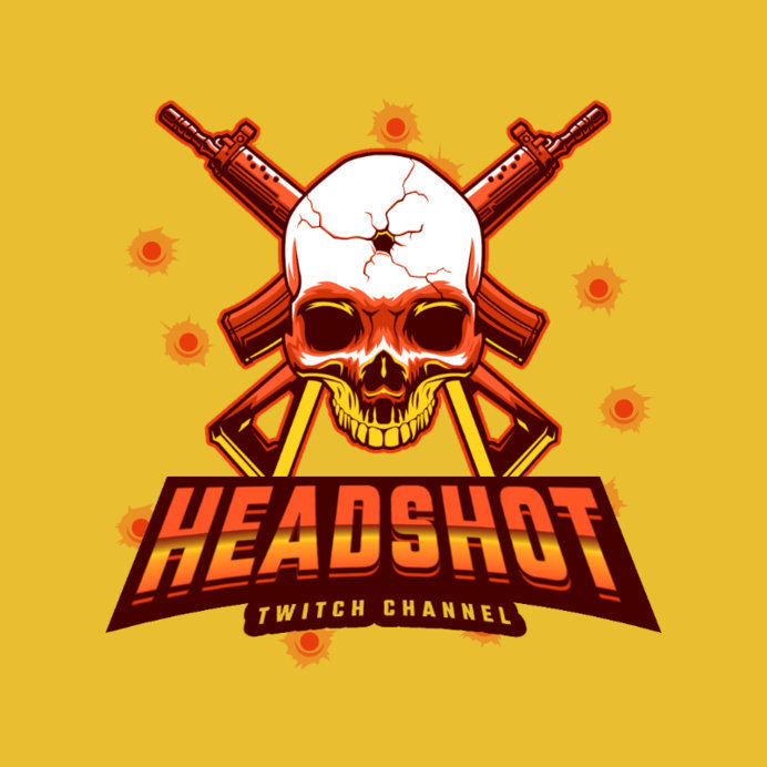 Placeit - Shooter Gaming Logo Maker Featuring a Skull with a Headshot