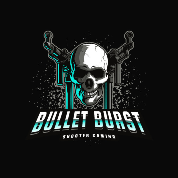 Placeit - Shooter Gaming Logo Creator with a Graphic of a Skull and Two ...