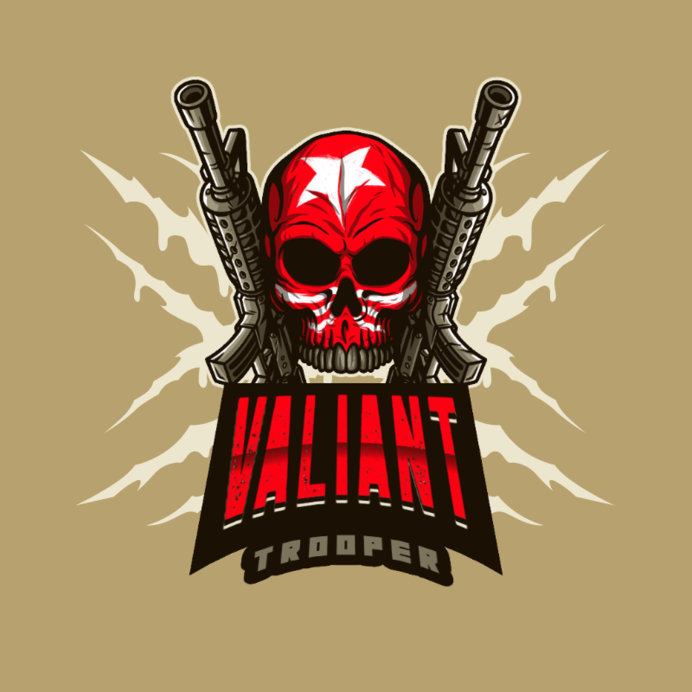 Placeit - Shooter Gaming Logo Creator Featuring a Skull with Face Paint