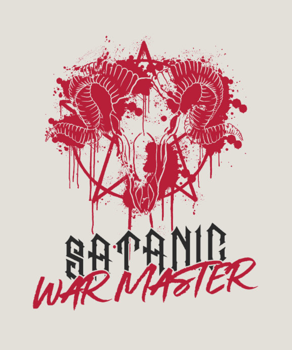 Placeit - Satanic T-Shirt Design Template with a Goat Skull and a Pentagram