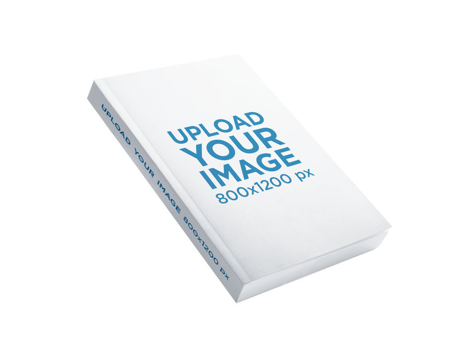 Placeit - Mockup of a Book Template Floating Over a Transparent Background