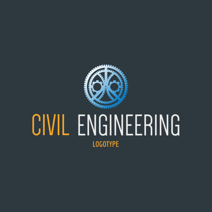 Placeit - Civil Engineering Logo Maker with a Gear-Themed Graphic