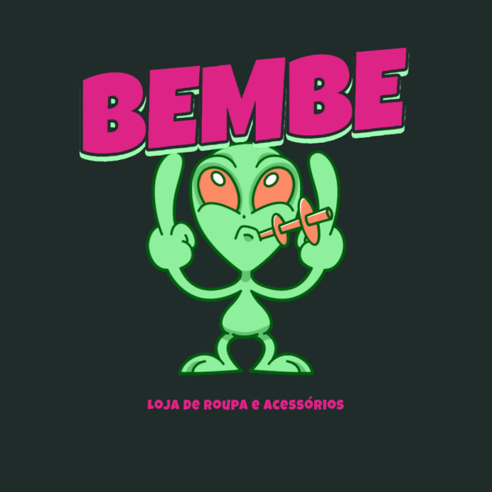 Placeit - Clothing Brand Logo Template Featuring an Alien Flipping Off