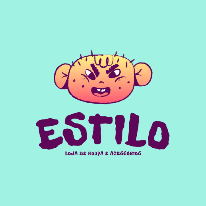 Placeit - Clothing Store Logo Template Featuring an Angry Boy Clipart