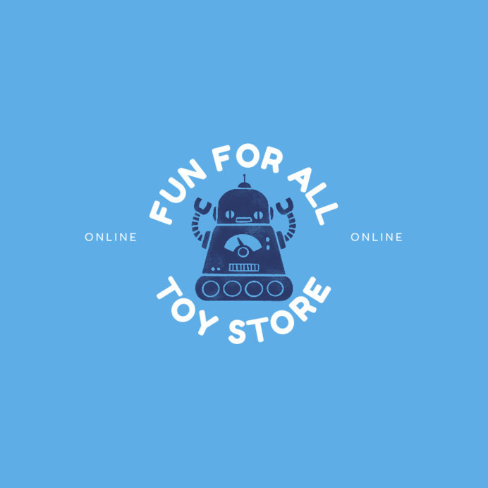 Placeit - Toy Store Logo Template Featuring a Friendly Robot Graphic
