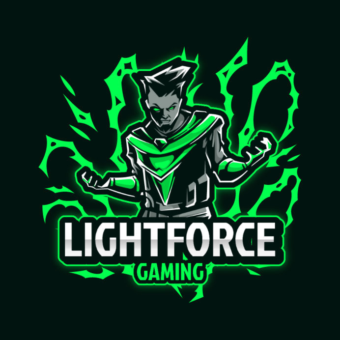 Placeit - Gaming Logo Maker Featuring a Superhero with Electric Powers