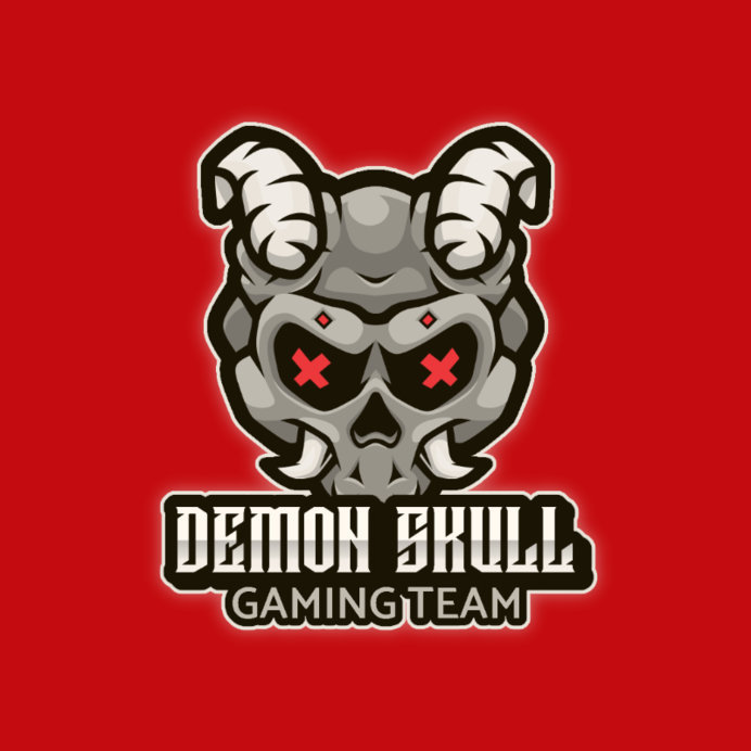 Placeit - Demon-Themed Gaming Logo Creator with a Skull Graphic
