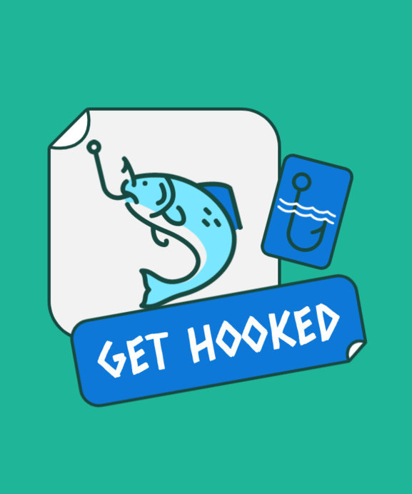 Placeit - Fishing-Themed T-Shirt Design Generator Featuring a Caught Fish