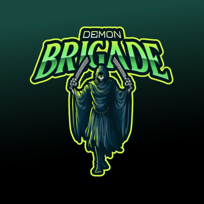 Placeit - Horror-Themed Gaming Logo Maker Featuring an Armed Grim Reaper