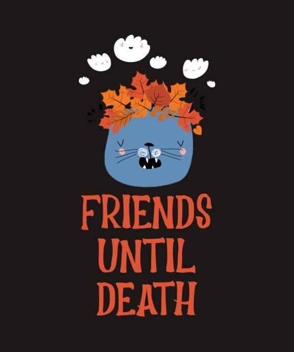 Placeit - T-Shirt Design Template with Simple Illustrations of Chilly Cats