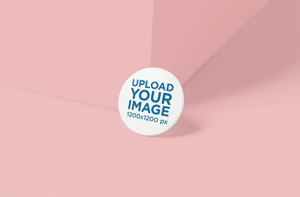 Placeit - Pin Button Mockup Featuring a Minimalist Scenery