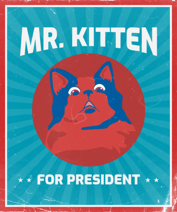 Placeit - Cat-Themed T-Shirt Design Template with a Political ...