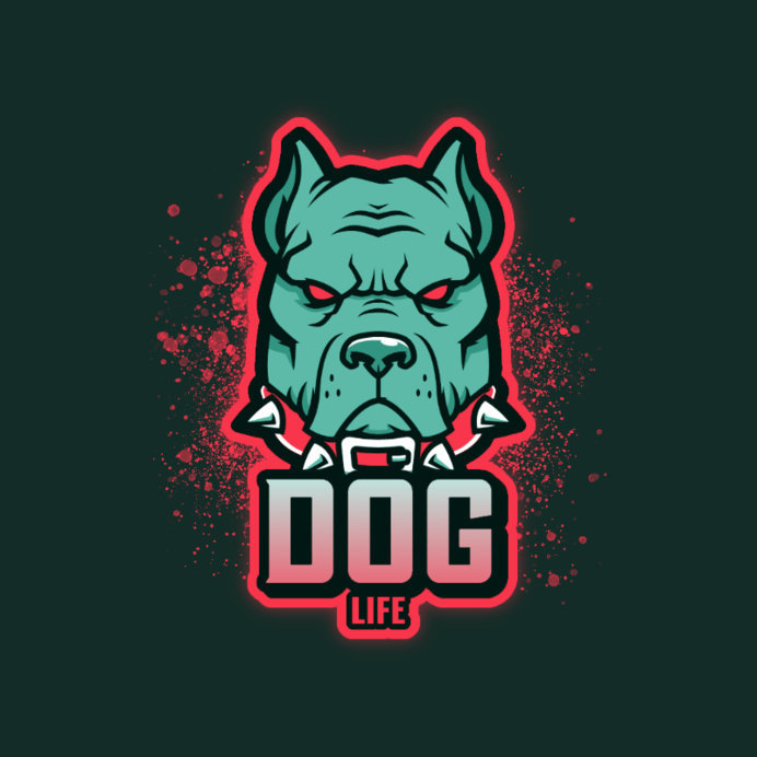 Placeit - Gaming Logo Template Featuring Breed Dog Graphics