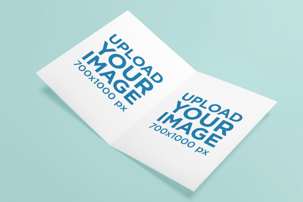 Placeit - Mockup of a Customizable Greeting Card Placed on a Solid ...